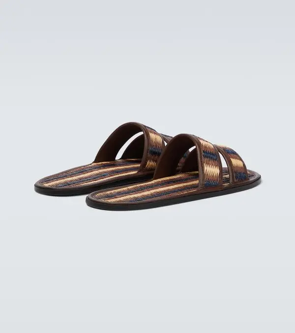 BODE Duotone Leather-trimmed Slides