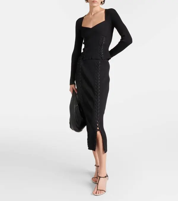 Simkhai Helix Lace-up Maxi Skirt