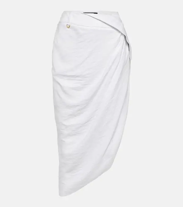 Jacquemus La Jupe Saudade Draped Midi Skirt