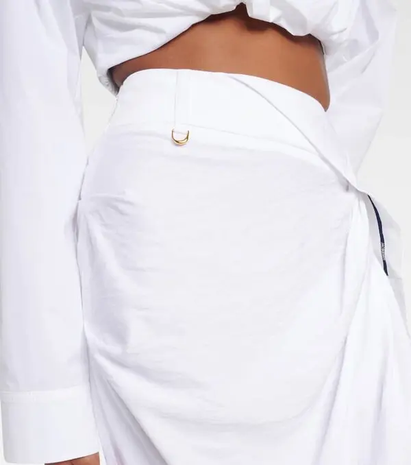 Jacquemus La Jupe Saudade Draped Midi Skirt