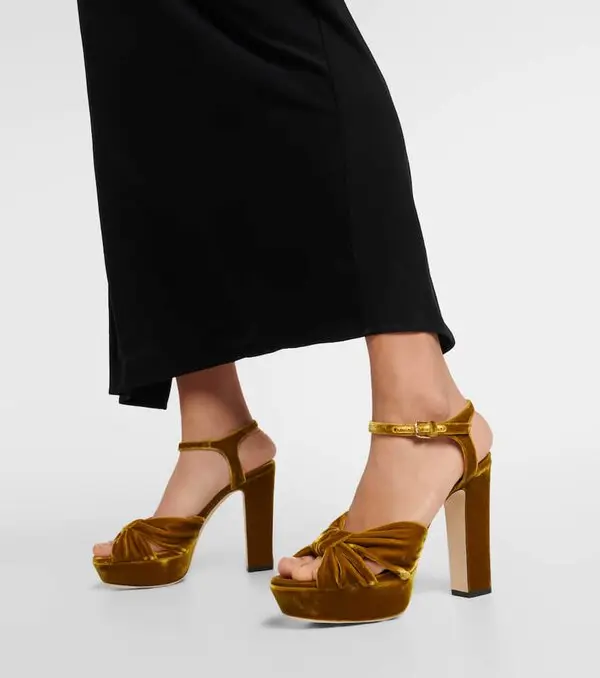 JIMMY CHOO Heloise 120 Platform Sandals - Yellow