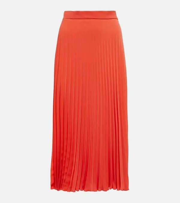 MAISON MARGIELA Pleated Crepe Midi Skirt - Red