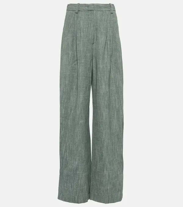 Co High-rise Wide-leg Wool-blend Trousers