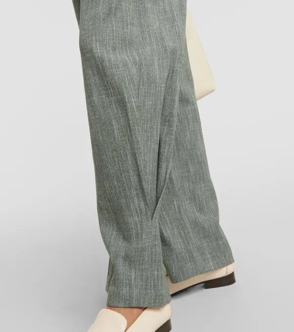 Co High-rise Wide-leg Wool-blend Trousers