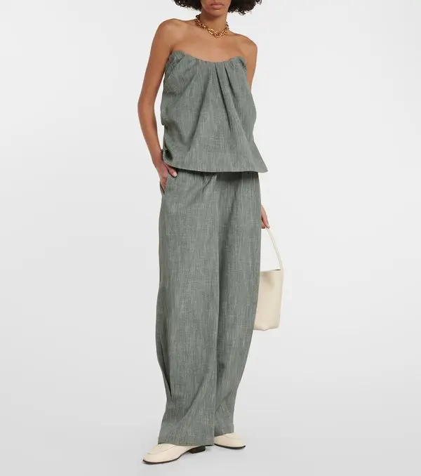 Co High-rise Wide-leg Wool-blend Trousers