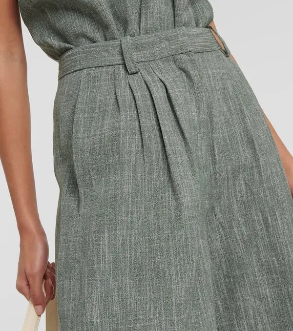 Co High-rise Wide-leg Wool-blend Trousers
