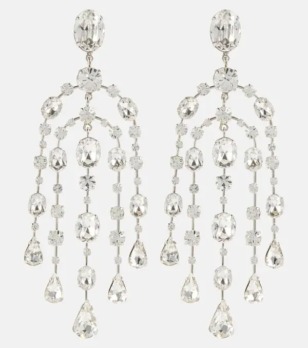 JENNIFER BEHR Ophelia Crystal Drop Earrings - Silver