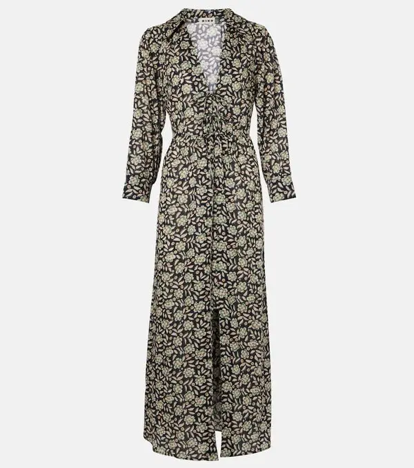 Rixo Franchi Floral Cotton Midi Dress - Green