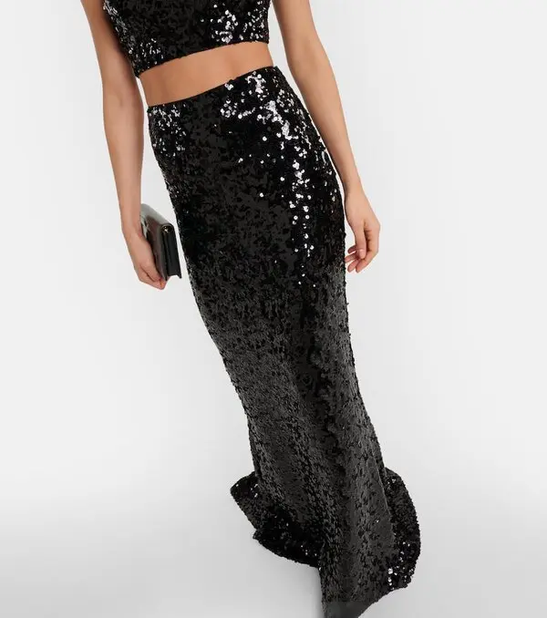 Dolce & Gabbana Sequined Maxi Skirt - Black