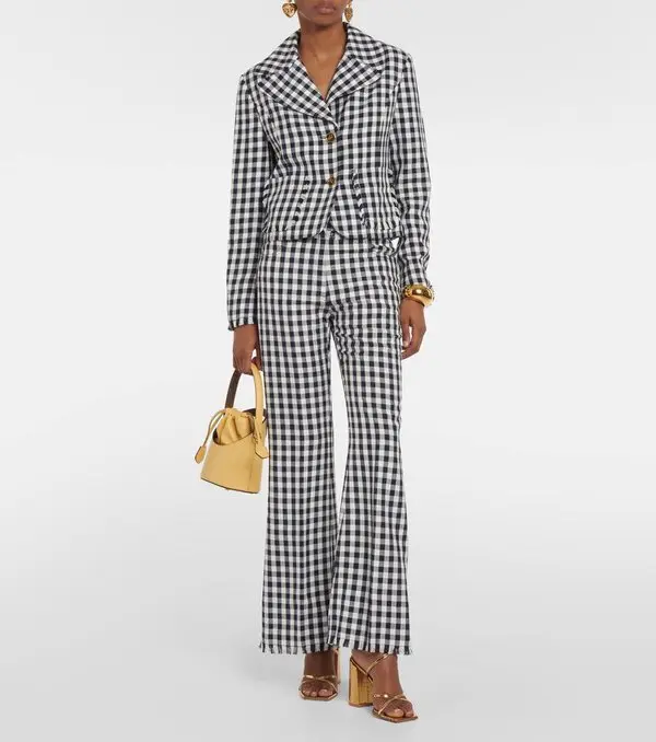 Etro Gingham Flared Trousers