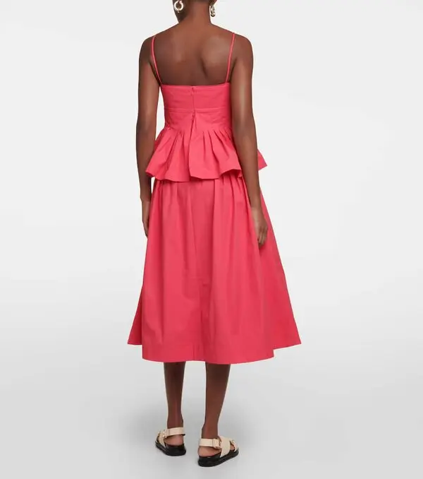Co Pleated Cotton Midi Dress