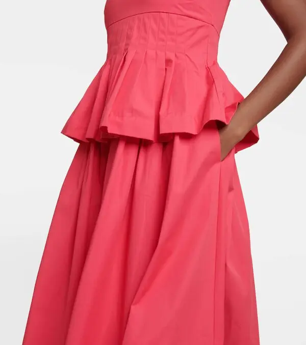 Co Pleated Cotton Midi Dress