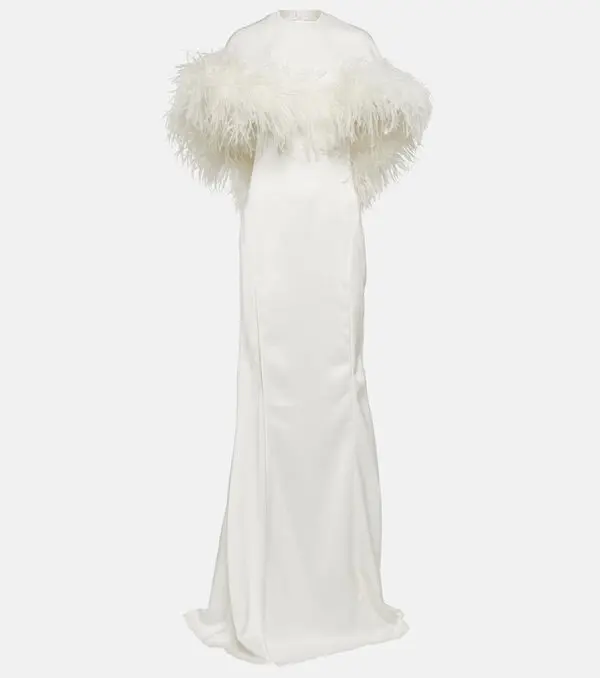 Attico Feather-trimmed Gown