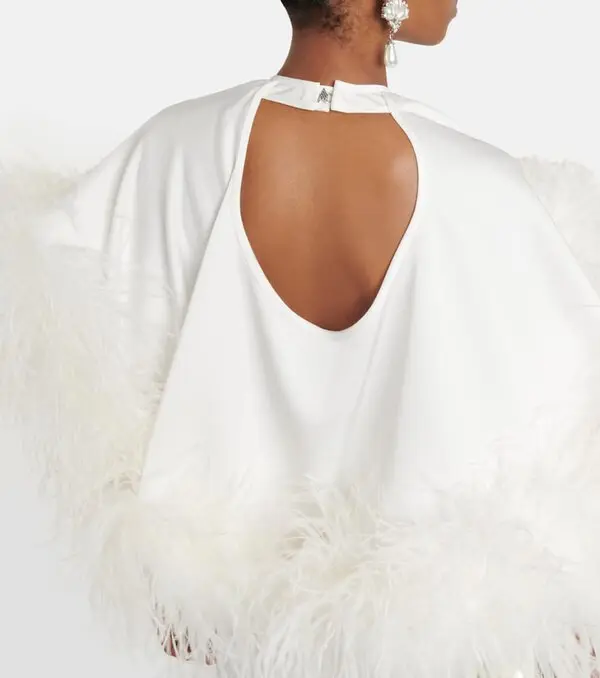 Attico Feather-trimmed Gown