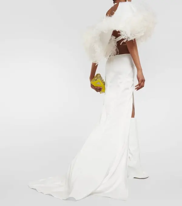 Attico Feather-trimmed Gown