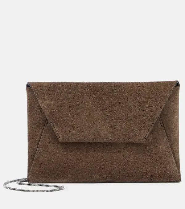 Brunello Cucinelli Suede Shoulder Bag - Beige