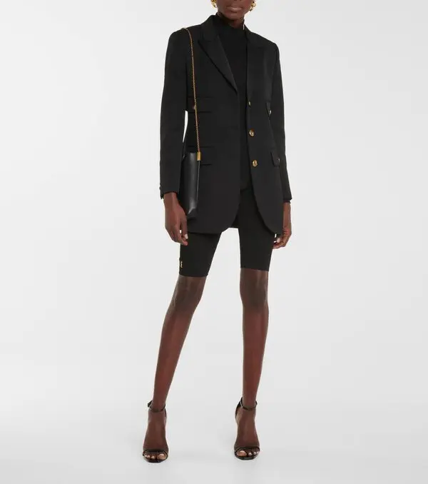 Saint Laurent Monogram Silk Mockneck Top