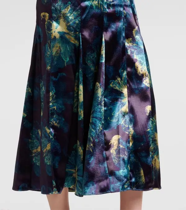 Ulla Johnson Azrou Floral Satin Midi Dress