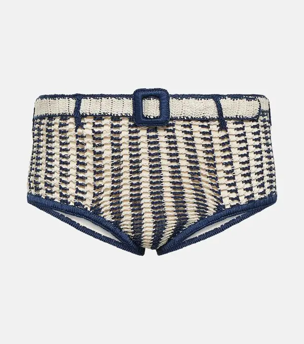 Anna Kosturova High-rise Crochet Bikini Bottoms - Blue