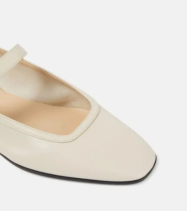 Le Monde Beryl Leather Mary Jane Ballet Flats - White
