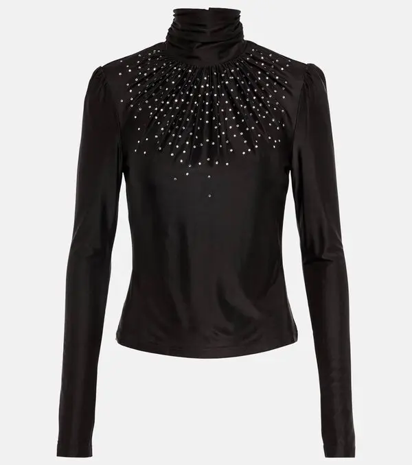 Rabanne Embellished Turtleneck Top