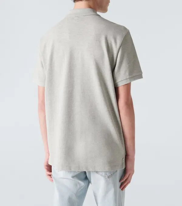 AMI Paris De Cour Cotton Pique Polo Shirt - Grey