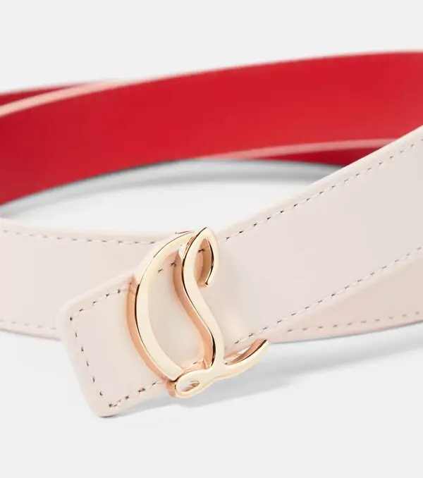 CHRISTIAN LOUBOUTIN Cl Logo Leather Belt - White