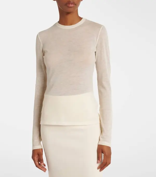 THE ROW Iverness Cashmere Top - White