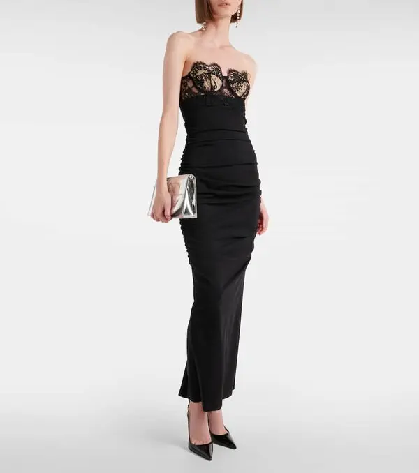 Dolce & Gabbana Lace-trimmed Bustier Gown