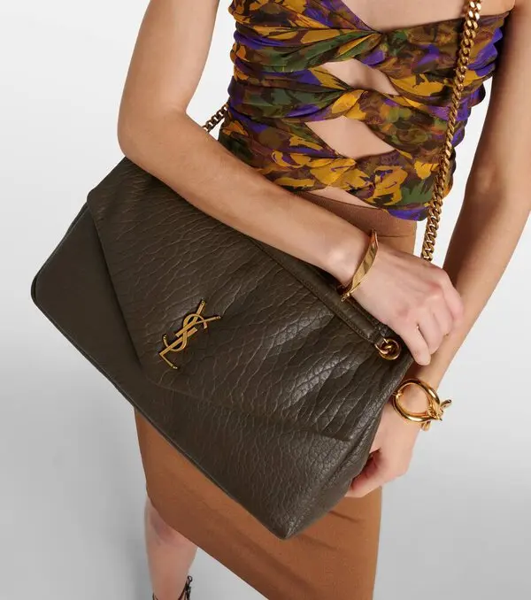 Saint Laurent Calypso Large Leather Shoulder Bag