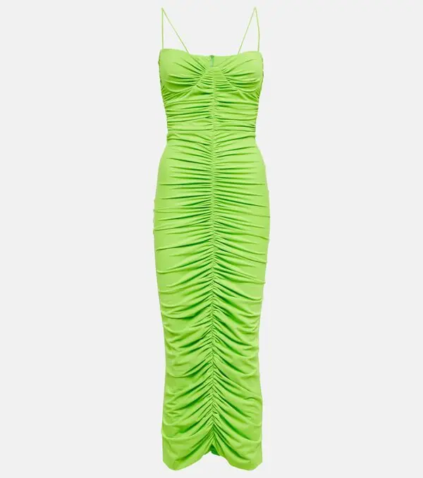 Alex Perry Everett Ruched Maxi Dress - Green