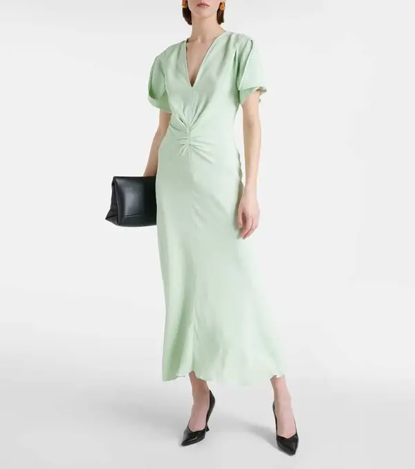 Victoria Beckham Gathered Midi Dress
