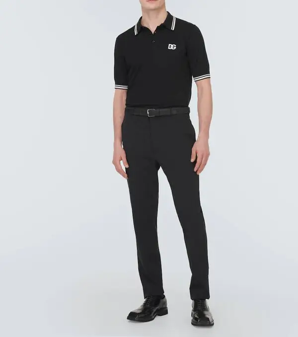 Dolce & Gabbana Logo Cotton Pique Polo Shirt