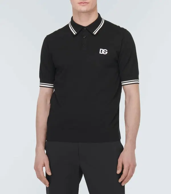 Dolce & Gabbana Logo Cotton Pique Polo Shirt