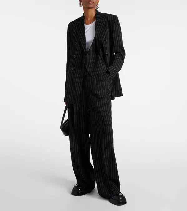 AMI Paris High-rise Wide-leg Wool Pants