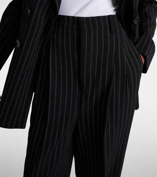 AMI Paris High-rise Wide-leg Wool Pants