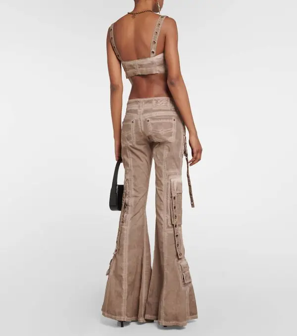 Blumarine Embellished Flared Jeans - Neutrals