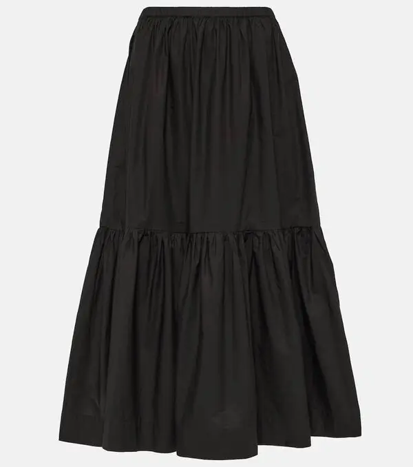 GANNI Cotton Poplin Midi Skirt