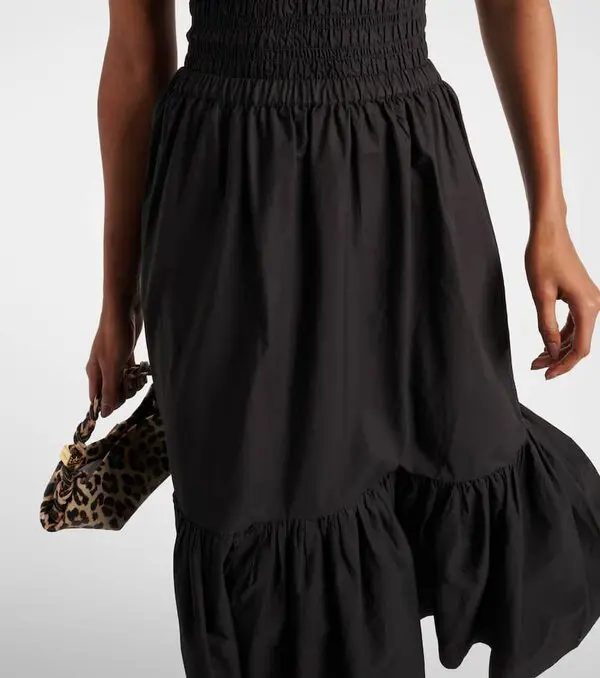 GANNI Cotton Poplin Midi Skirt