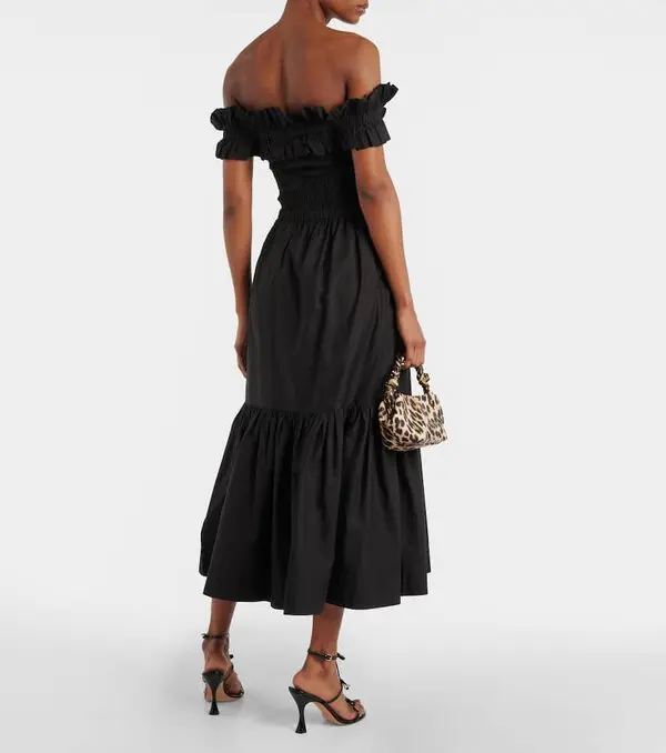 GANNI Cotton Poplin Midi Skirt