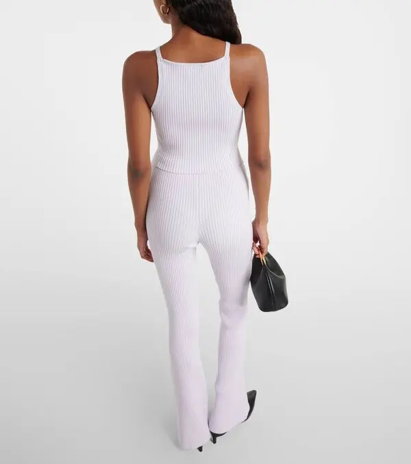COURREGES Logo Ribbed-knit Tank Top