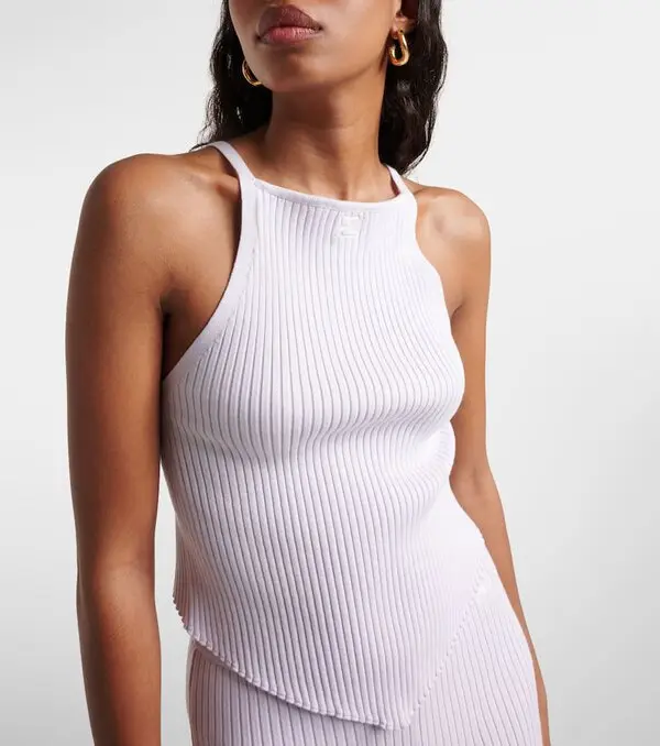 COURREGES Logo Ribbed-knit Tank Top