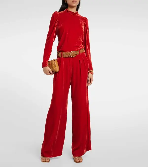 Ulla Johnson Veronica Wide-leg Velvet Trousers