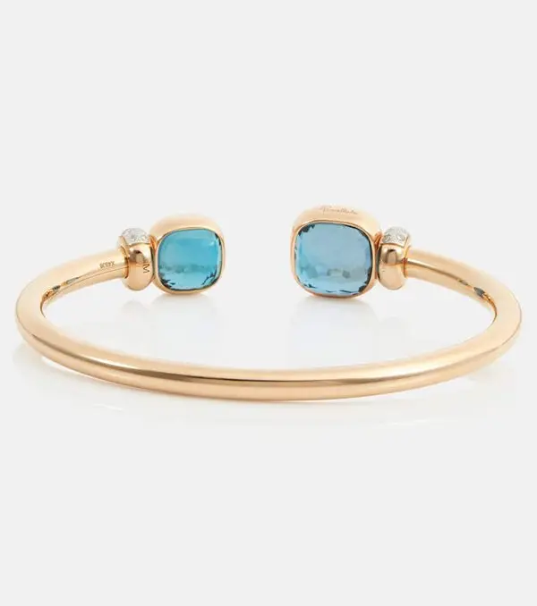 Pomellato Nudo 18kt Rose Gold Cuff Bracelet With Topaz And Diamonds
