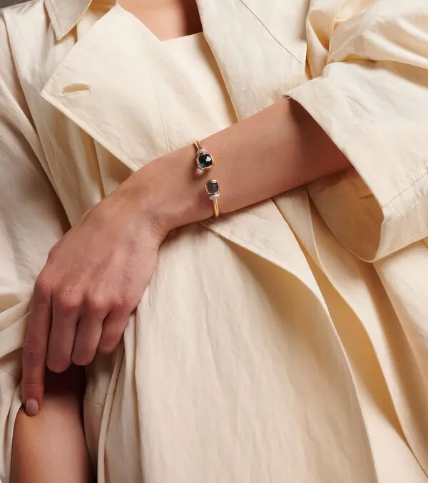 Pomellato Nudo 18kt Rose Gold Cuff Bracelet With Topaz And Diamonds