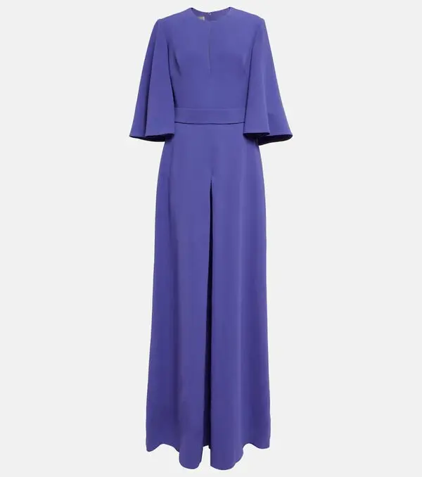 Elie Saab Crepe Jumpsuit - Blue