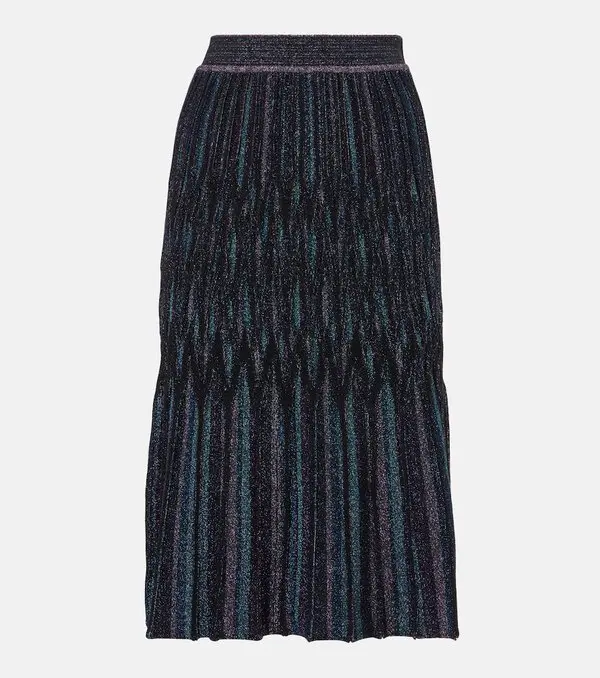 Missoni Pleated Lamé Midi Skirt