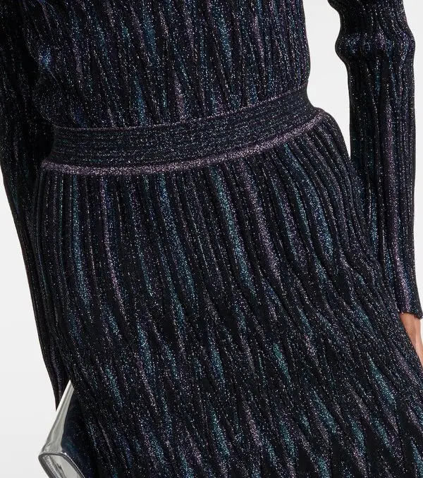Missoni Pleated Lamé Midi Skirt