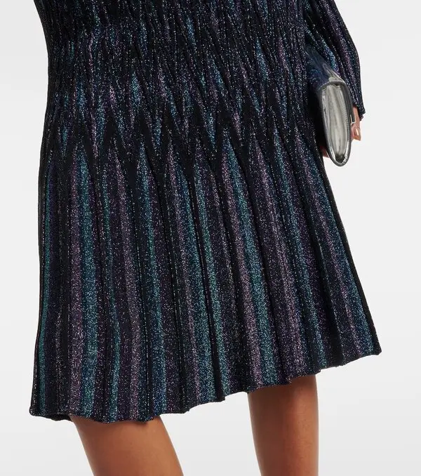 Missoni Pleated Lamé Midi Skirt