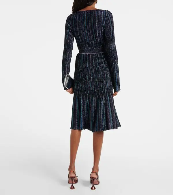 Missoni Pleated Lamé Midi Skirt